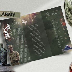 Army Funeral Program Template: Military Veteran Celebration of Life ...