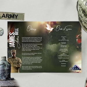Army Funeral Program Template: Salute to Service, 8.5x11 Bifold ...
