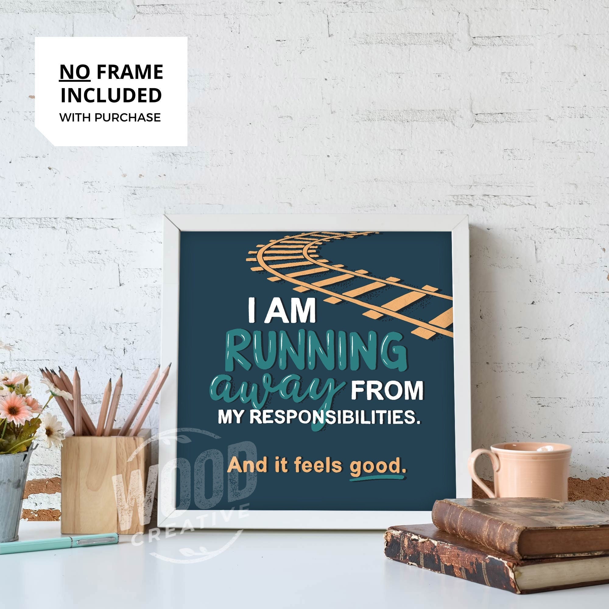 Running Away From My Responsibilities, 8x8 Print, Art Print ...