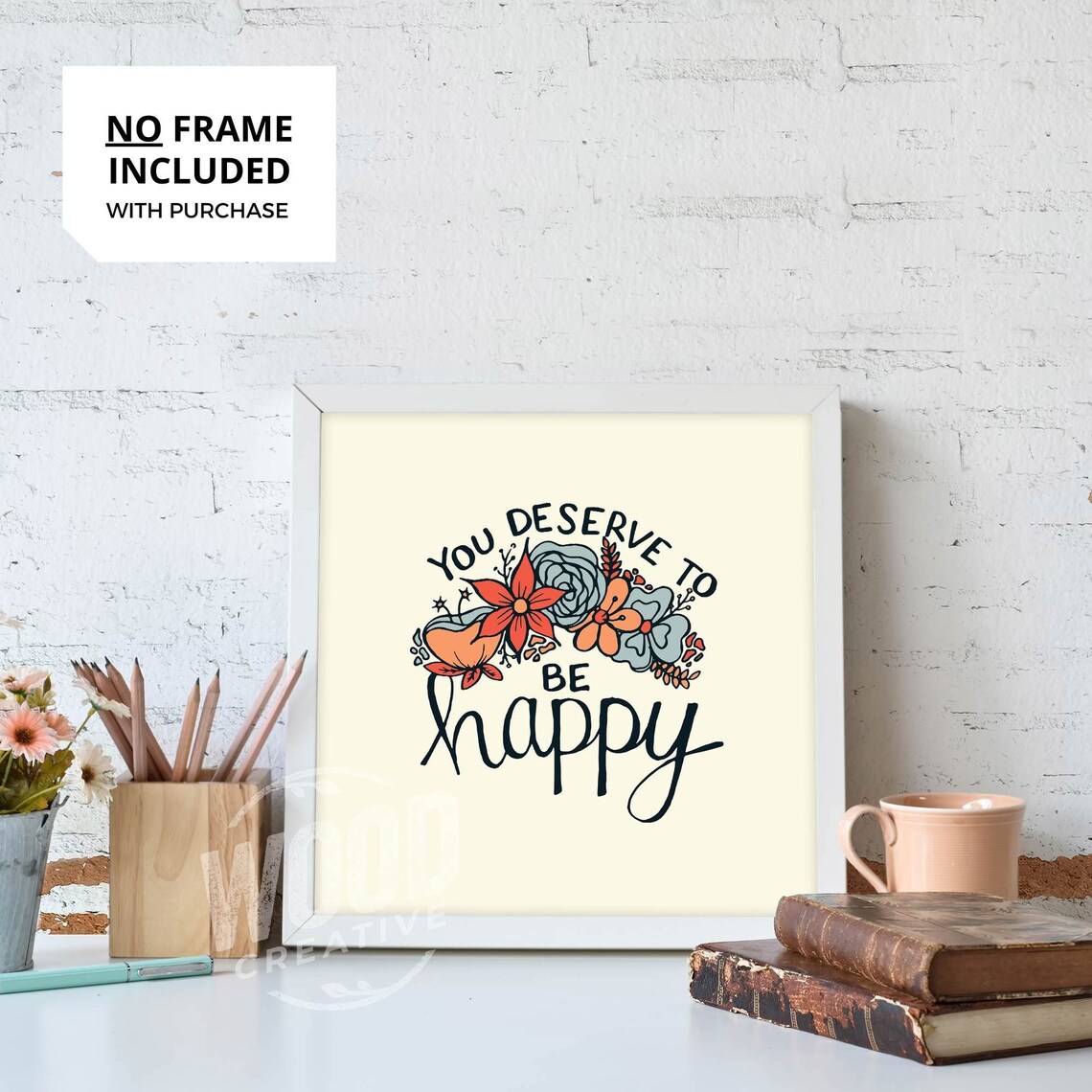 You Deserve to Be Happy, 8x8 Print, Art Print, Illustration, Wall Art ...