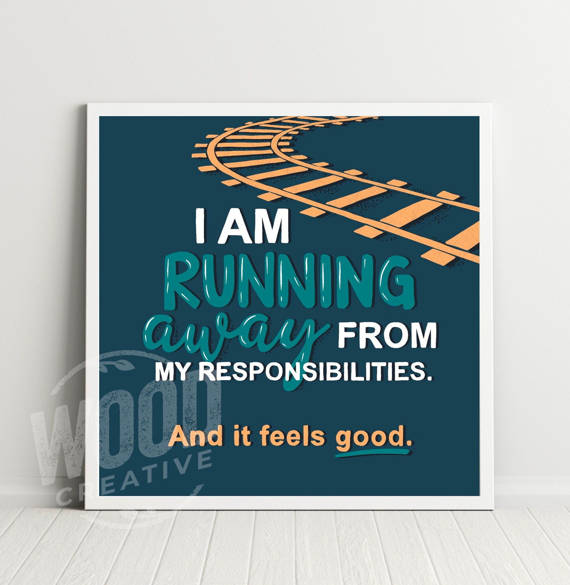 Running Away From My Responsibilities, 8x8 Print, Art Print ...
