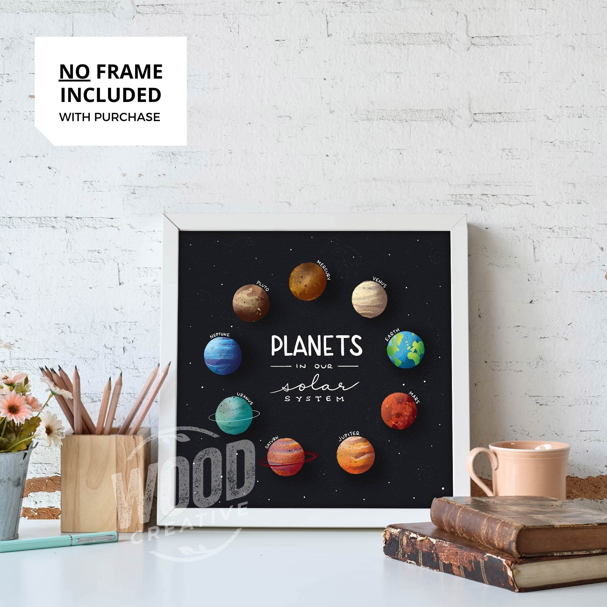 Planets in Our Solar System, 8x8 Print, Art Print, Illustration ...