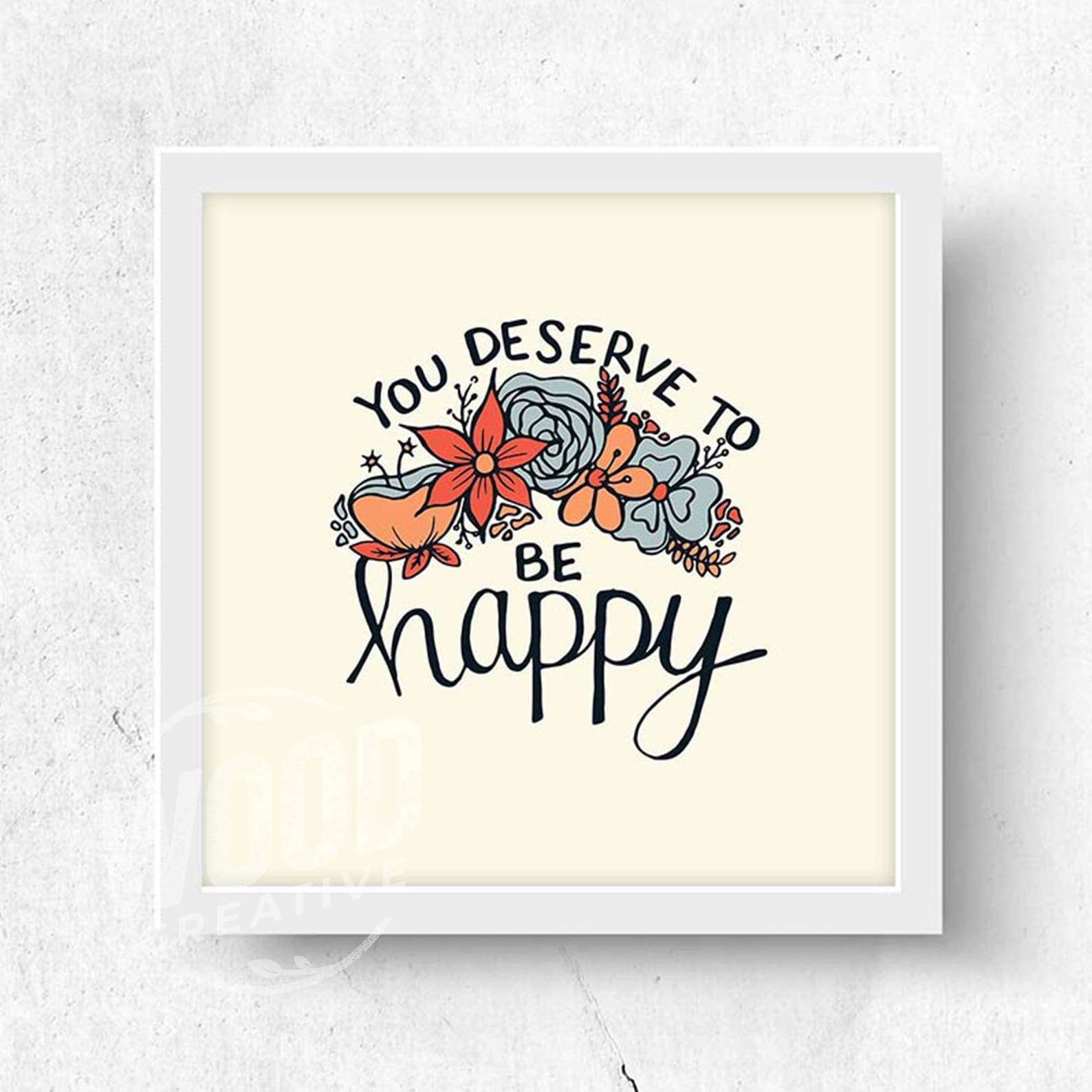 You Deserve to Be Happy, 8x8 Print, Art Print, Illustration, Wall Art ...