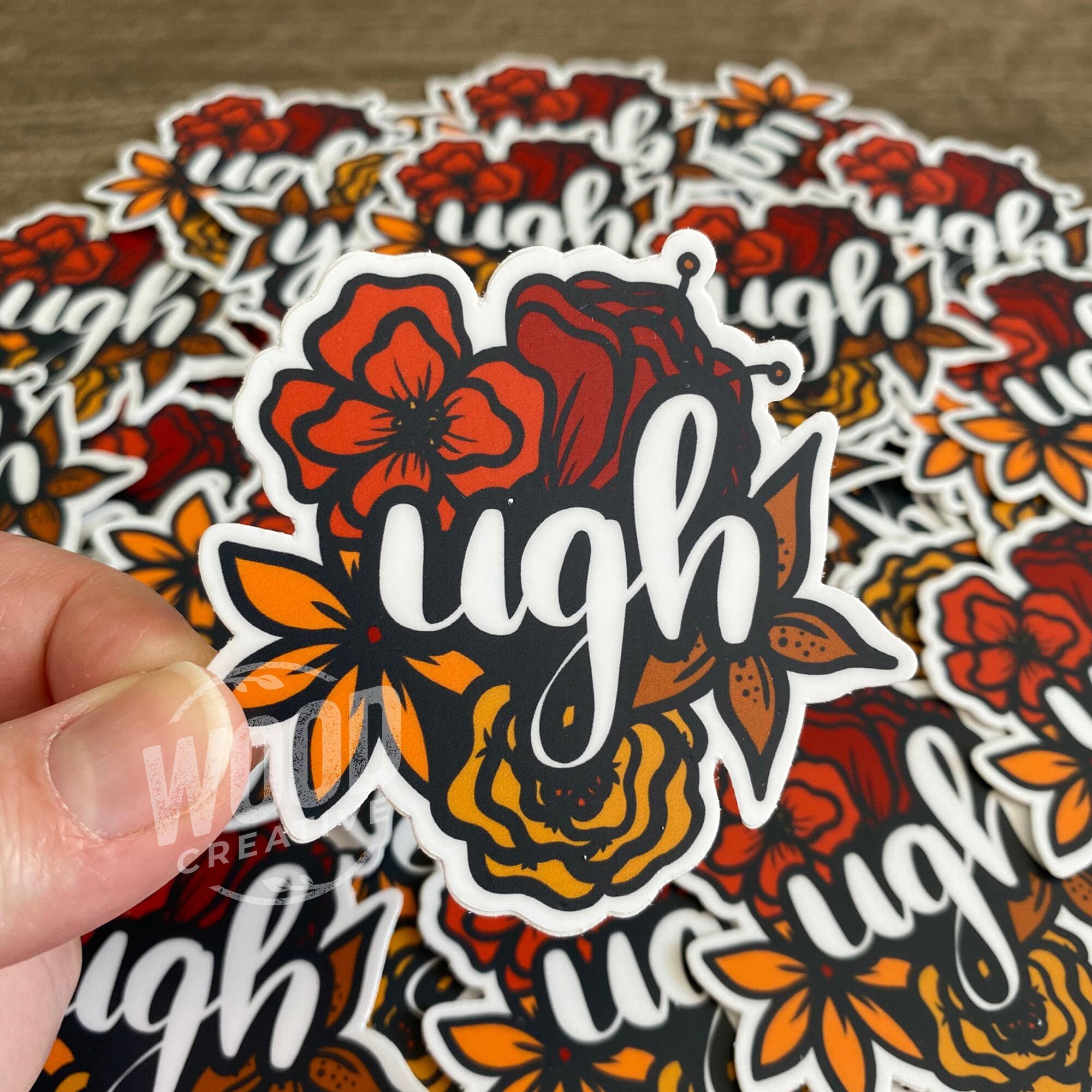 Ugh High Quality Sticker, Flower Sticker, Journals, Laptop, Notebook ...