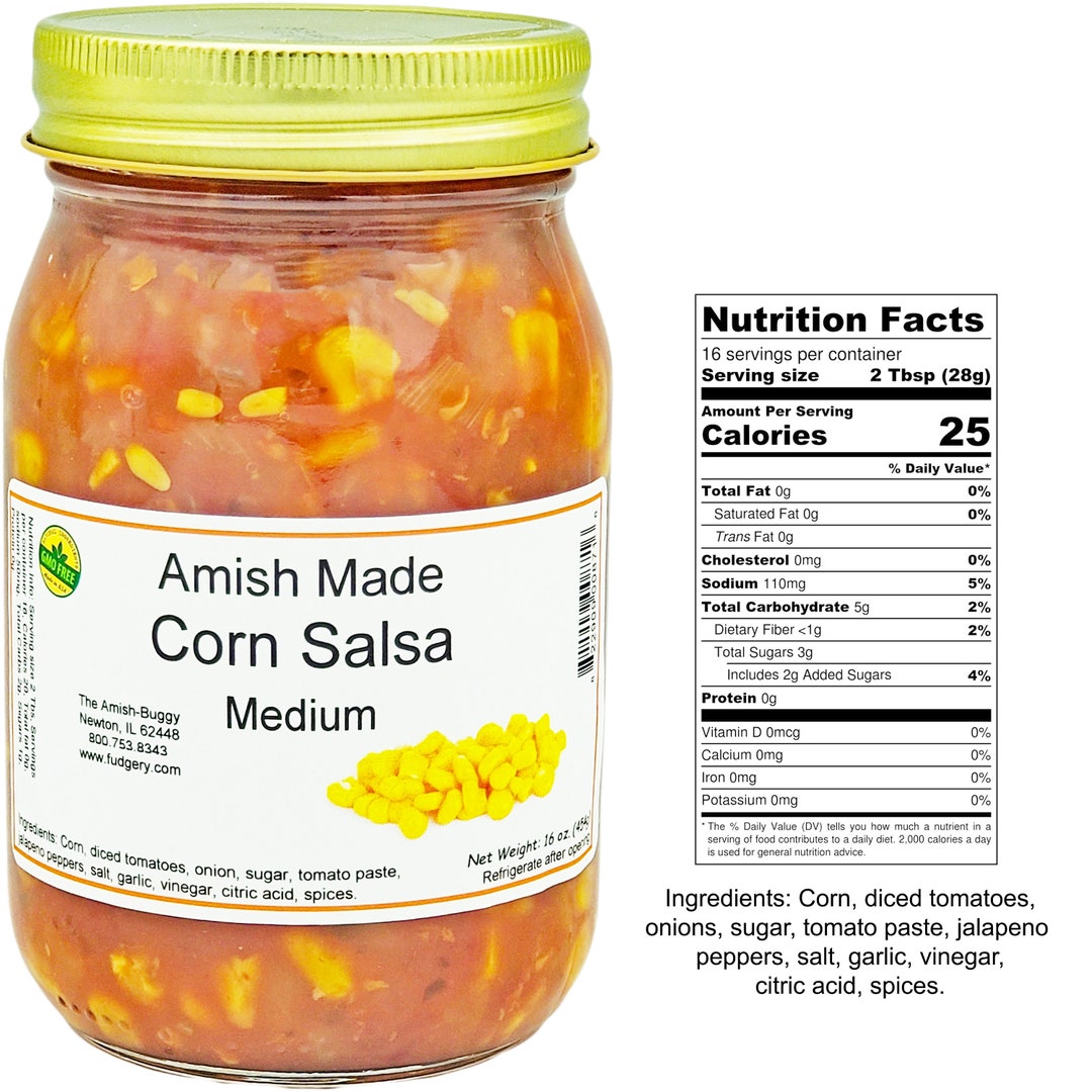 Amish Fresh Made Vegetable Salsa 16 Oz. Jar (2 Jars) - Etsy