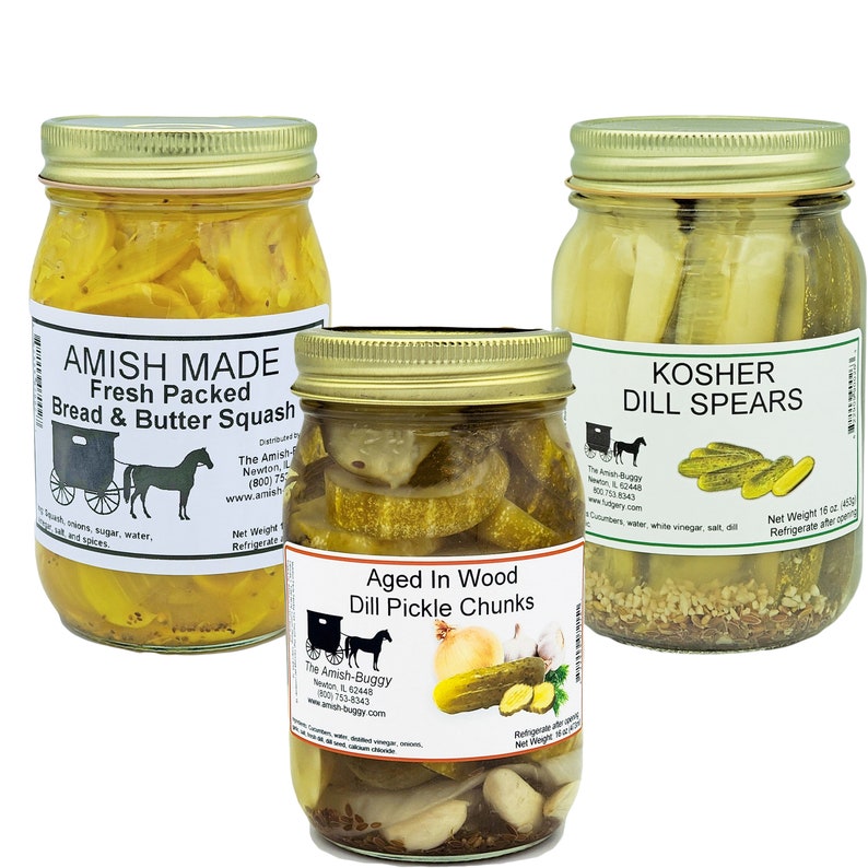 Amish Made Canned Pickles (2 Jars per Flavor) - Etsy