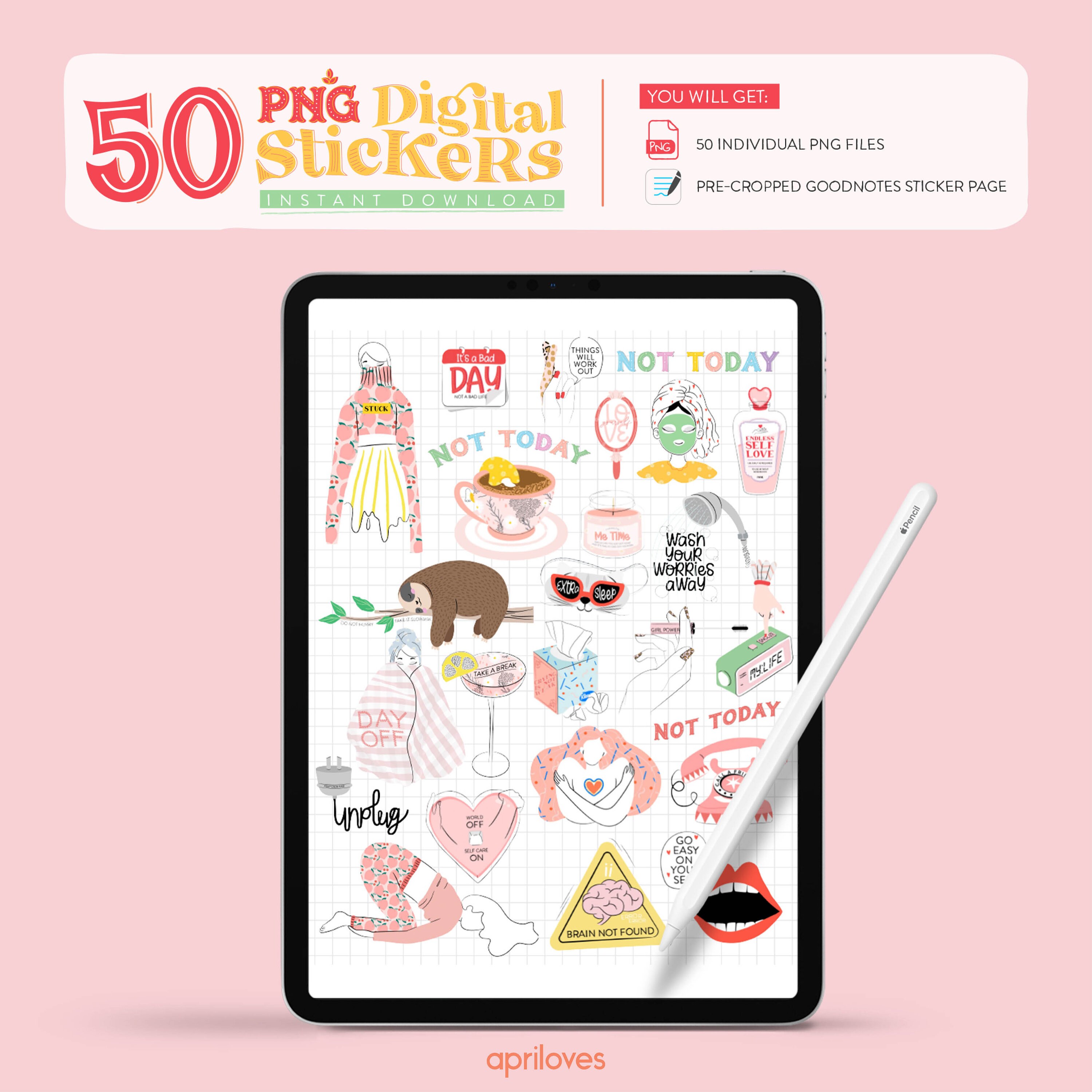 SELF CARE Digital Stickers Cute Goodnotes Stickers for - Etsy Australia