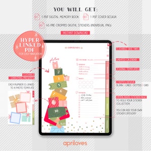 Digital Christmas Memory Keeper Book Journal, Digital Christmas Photo ...