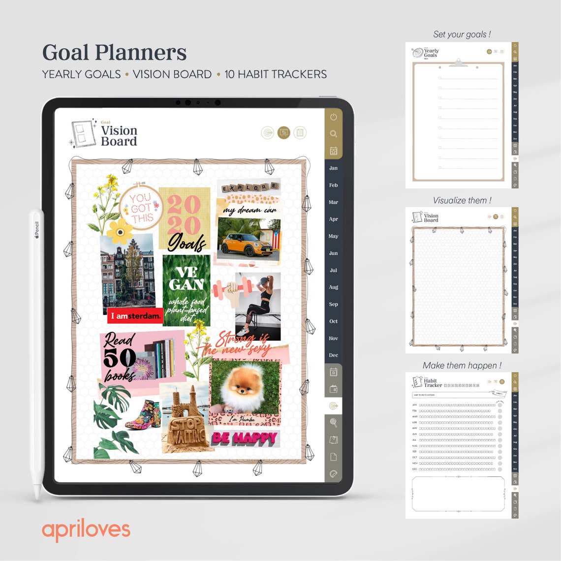 UNDATED Fun Digital Life Planner Minimalist Ipad Planner | Etsy