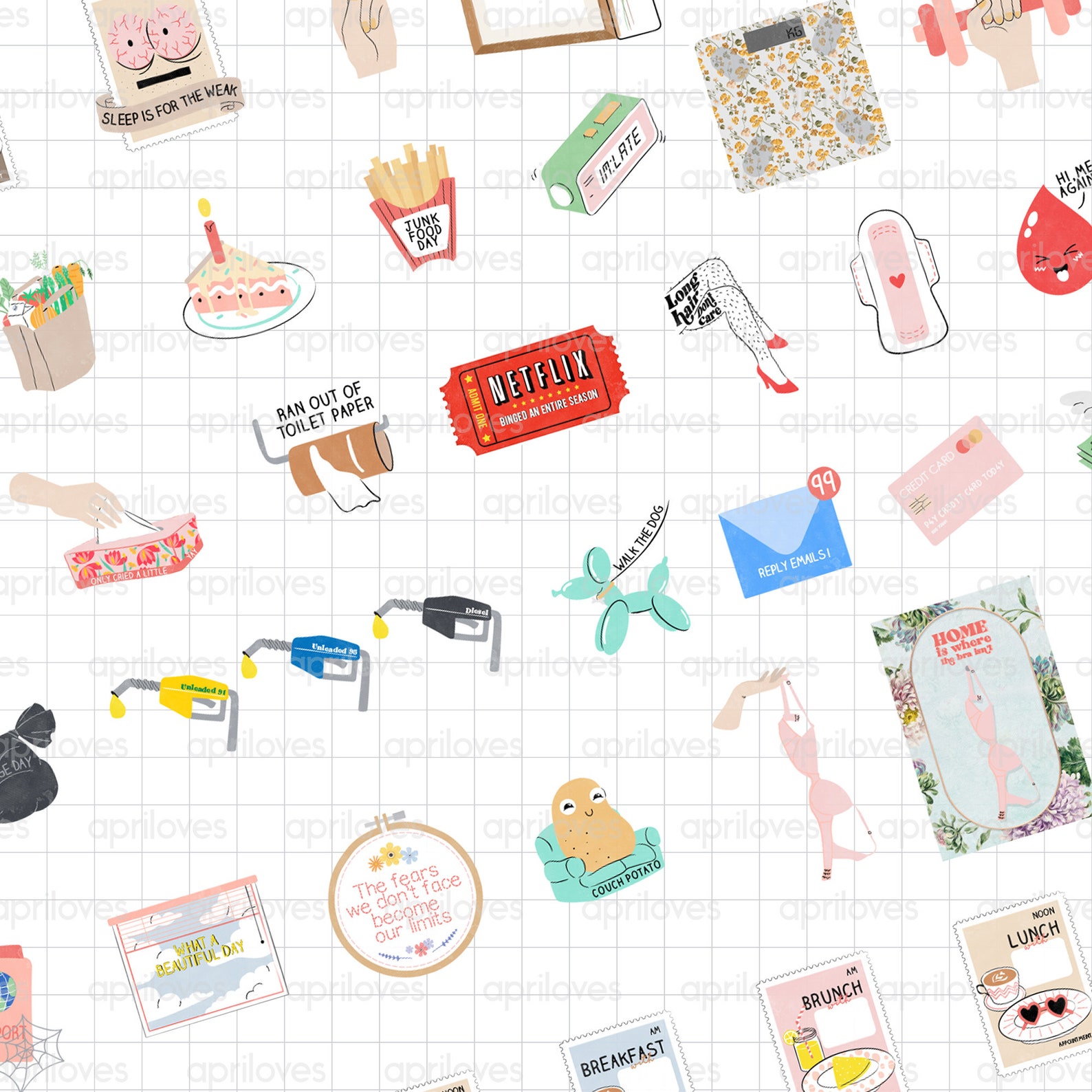 Funny Digital Planner Stickers, Silly Playful Humour, Adulting Sticker ...