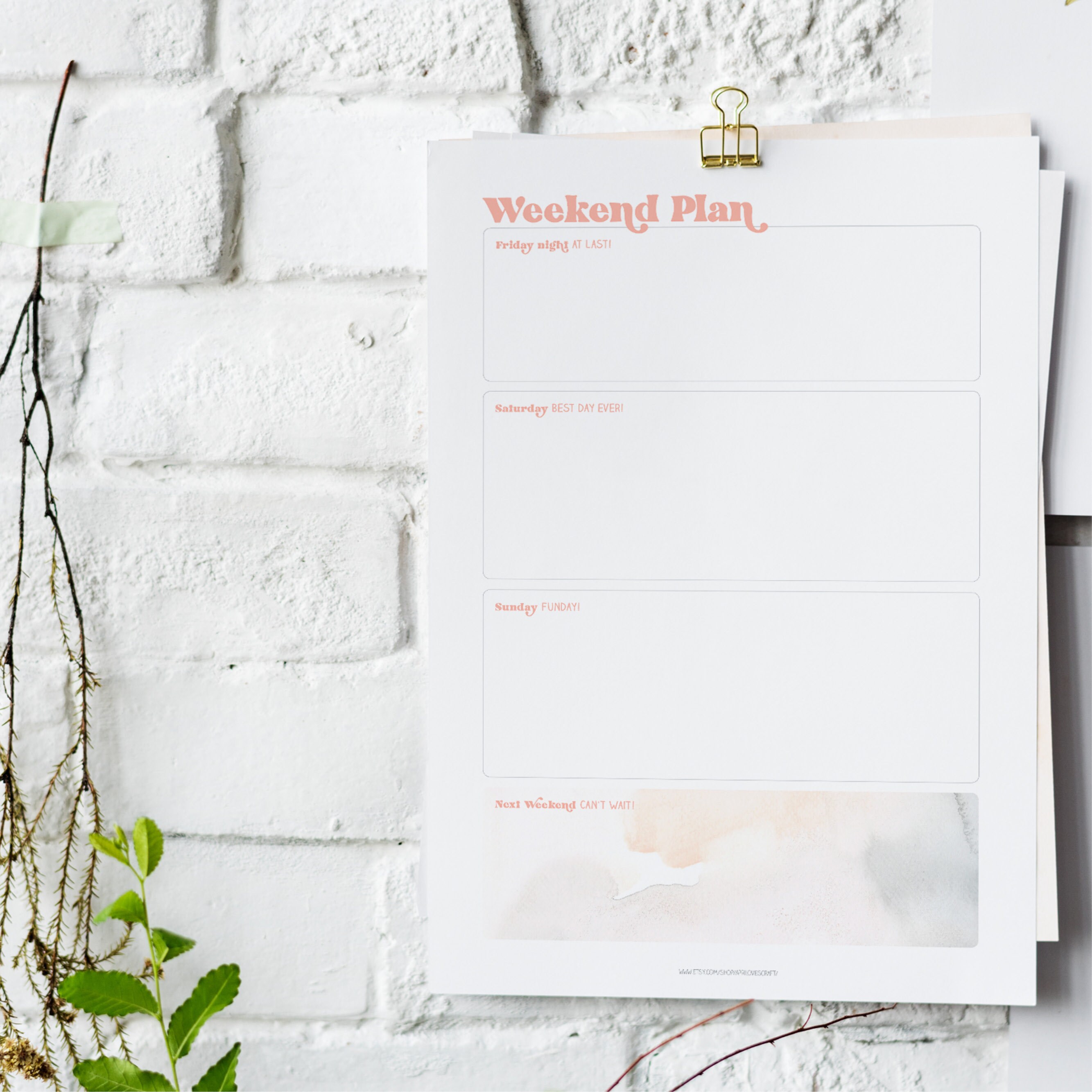 PRINTABLE Planner Templates Daily Planner Weekend Planner | Etsy