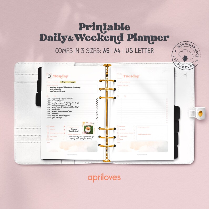 PRINTABLE Planner Templates, Daily Planner, Weekend Planner, Work ...