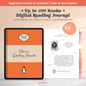 Digital Reading Planner Journal, Book Tracker, Reading Challenge ...