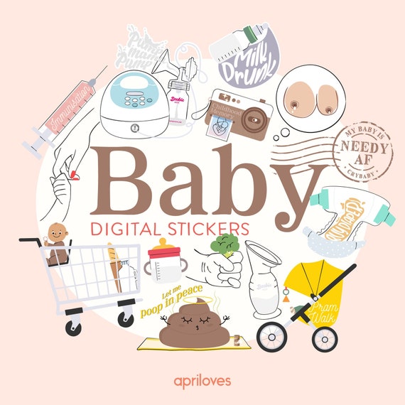 MOM Digital Stickers BABY Planner Stickers Mom Life | Etsy