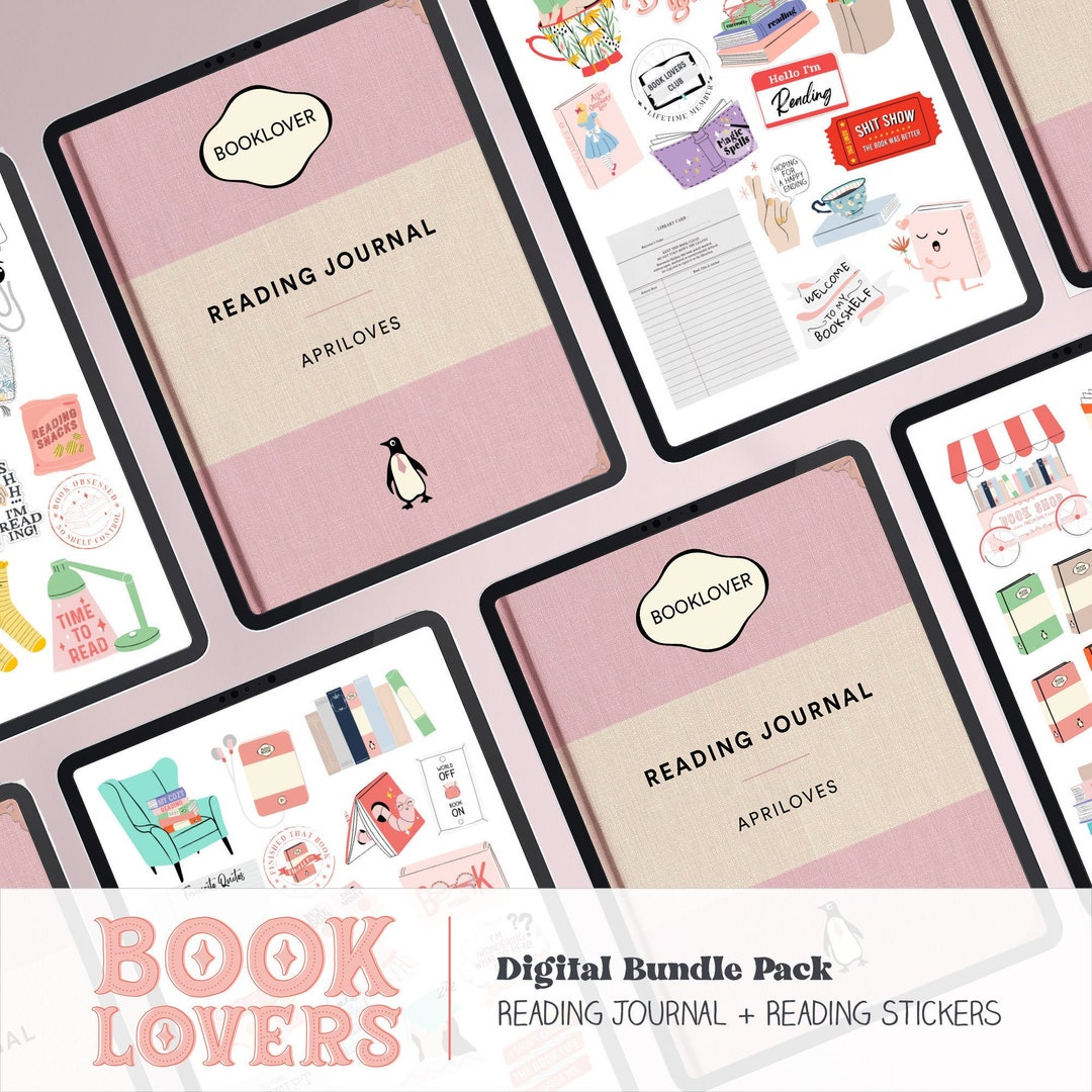 Reading Challenge Journal and Reading Stickers Bundle Reading - Etsy