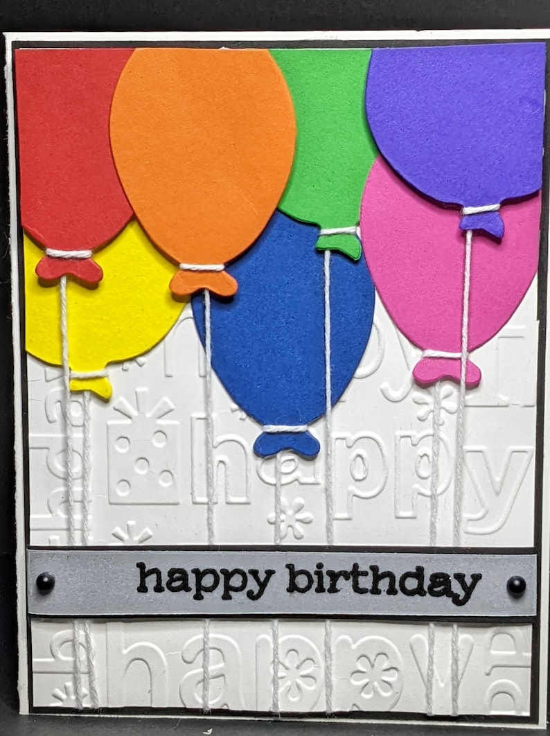 Balloon Birthday Card - Etsy
