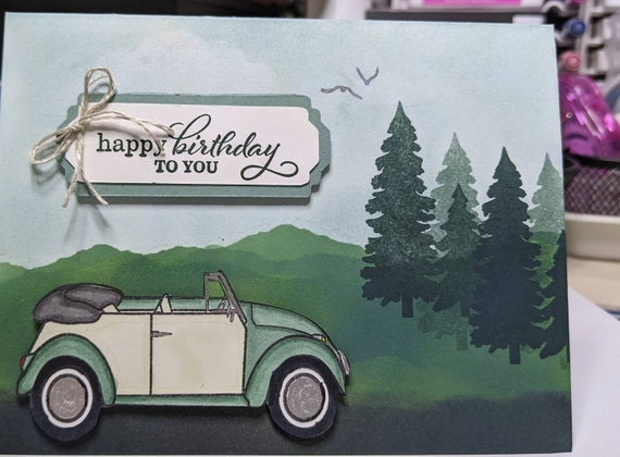 Happy Birthday VW Bug Card - Etsy