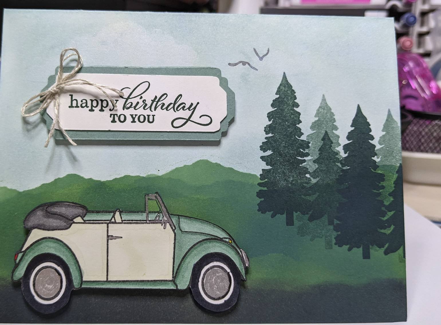 Happy Birthday VW Bug Card - Etsy