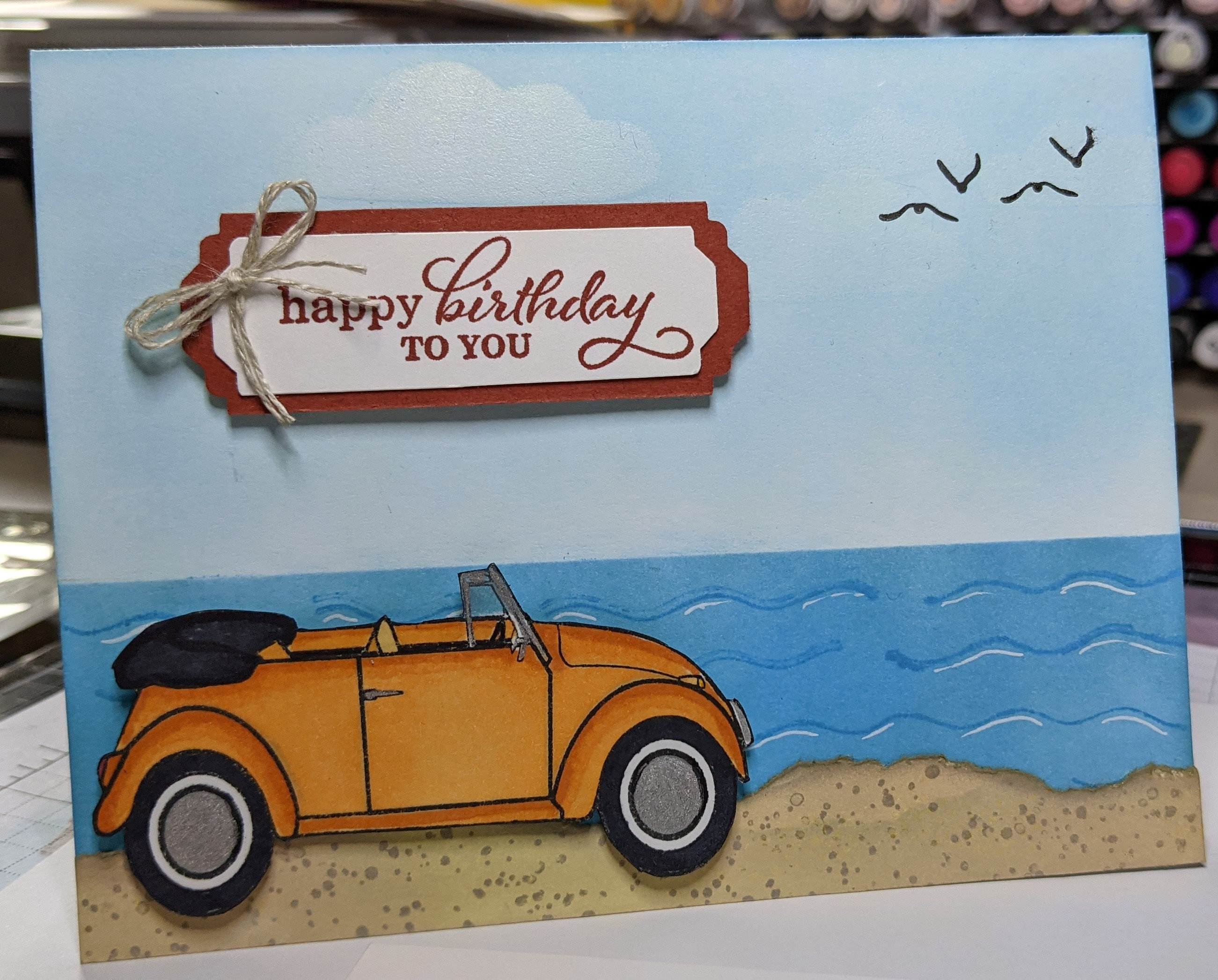 Happy Birthday VW Bug Card - Etsy