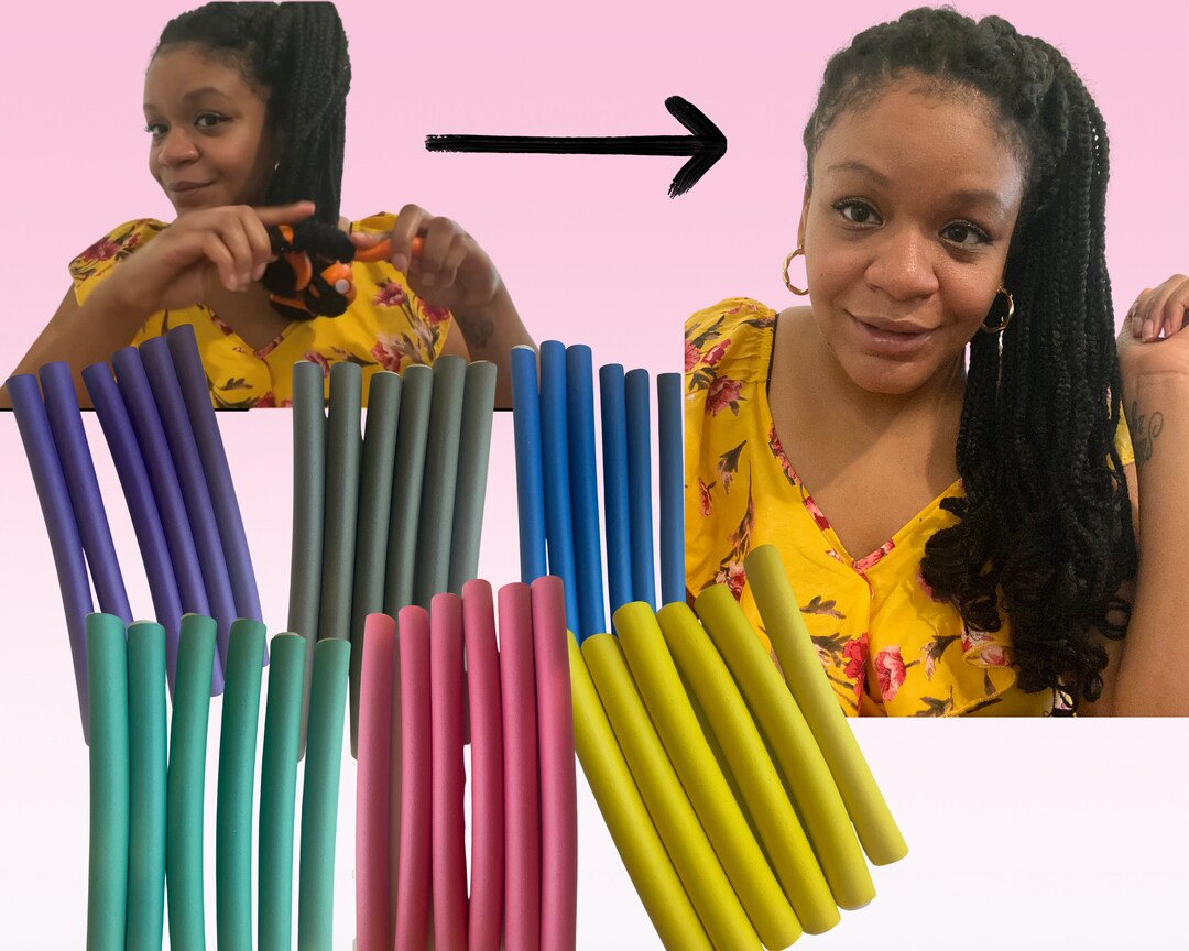 Flexi Curlers for Natural Hair (6 Pack) | Large Medium Small ...