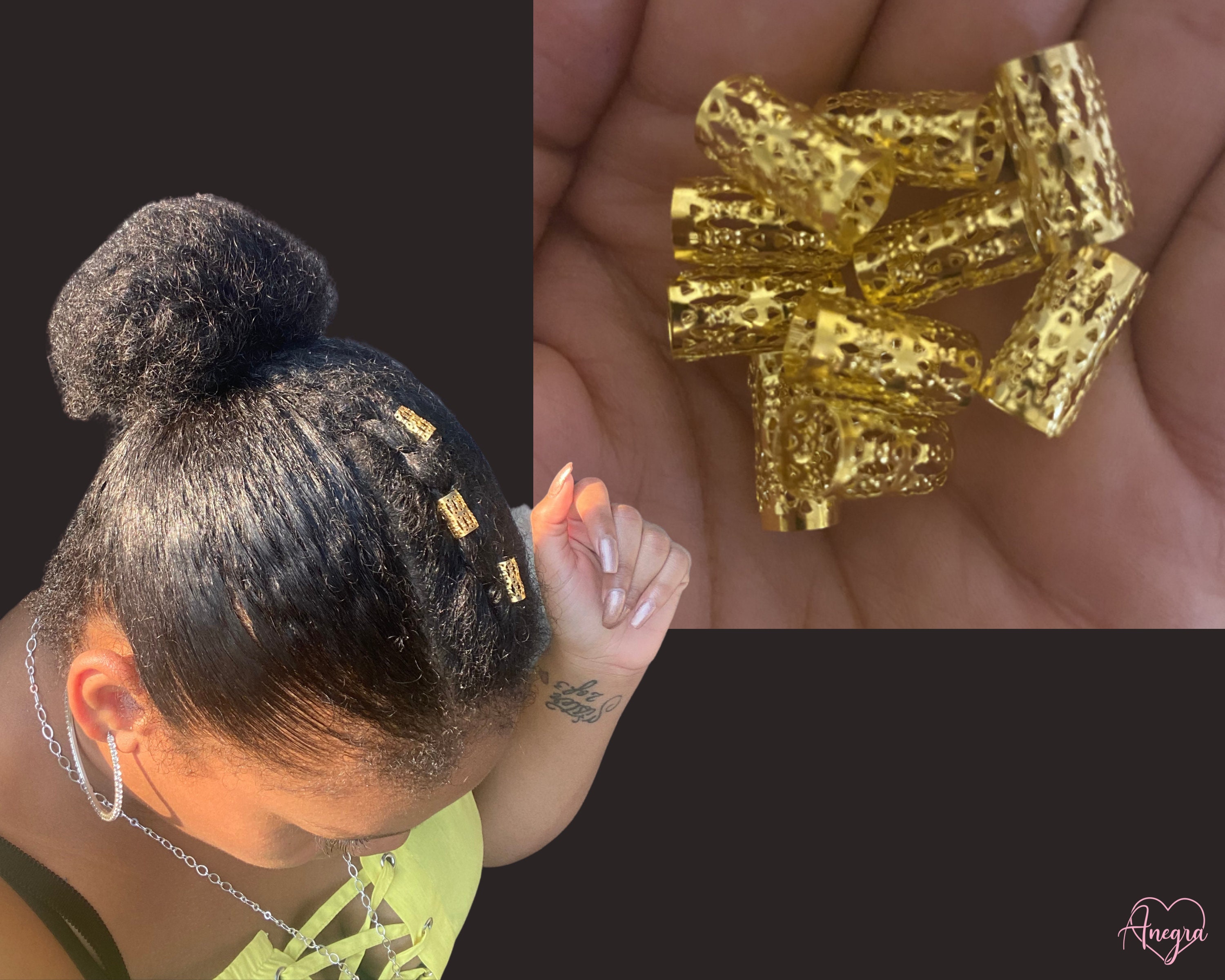 100 Long Gold Adjustable Braid Cuffs for Braids & Dreadlocks - Etsy