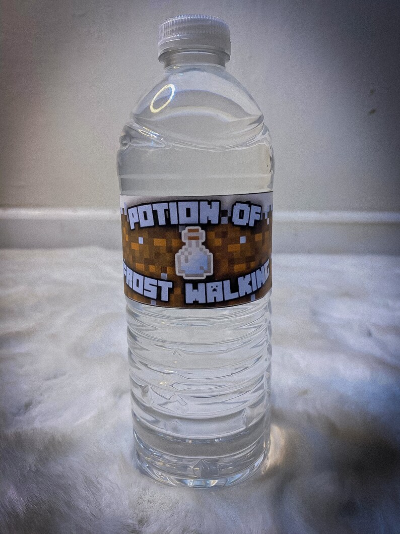 Minecraft Bottle Labels Printable Winter Water Bottle Tag Minecraft ...