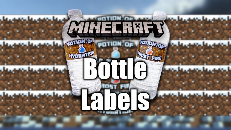 Minecraft Bottle Labels Printable Winter Water Bottle Tag Minecraft ...