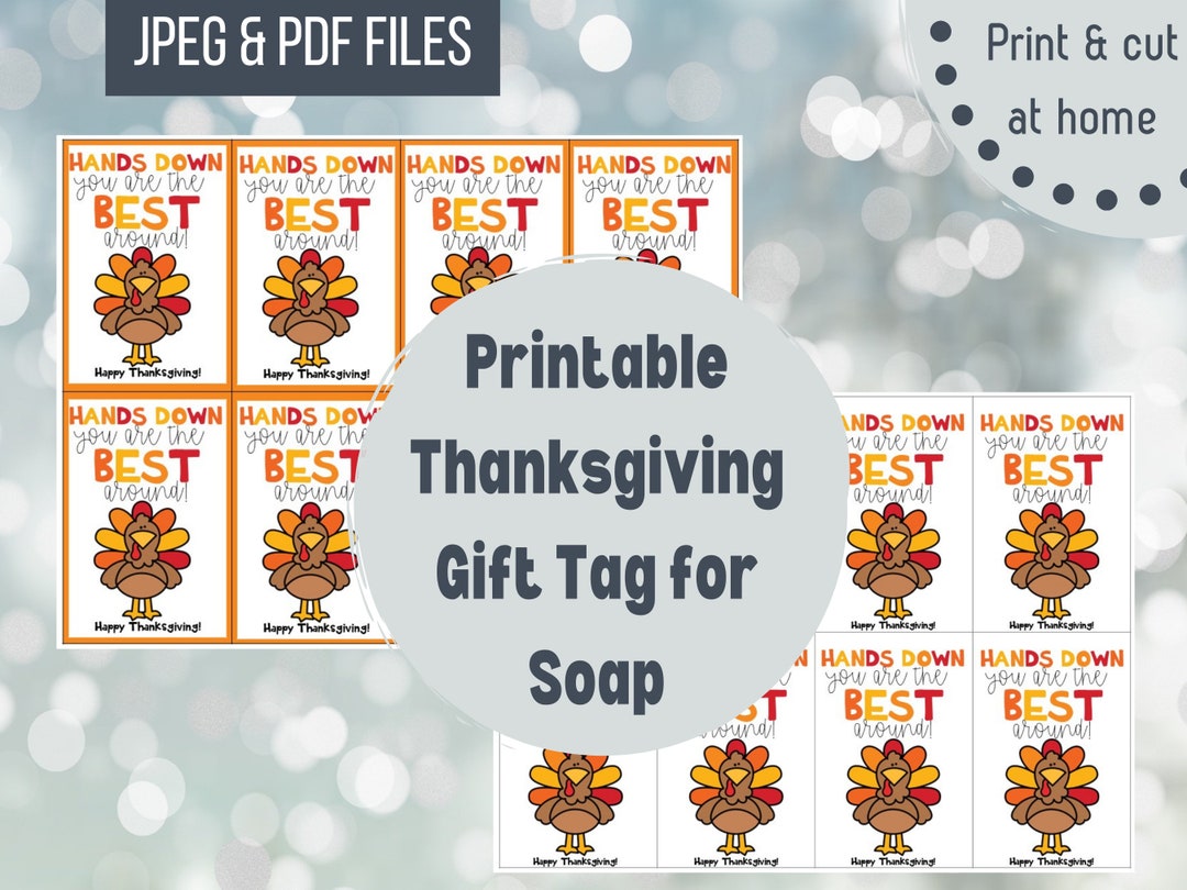 Thanksgiving Gift Tag, Teacher Gift Tag for Thanksgiving, Soap Gift Tag ...