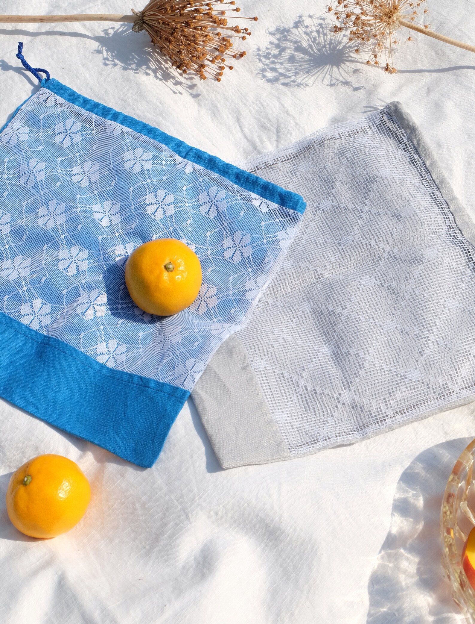 Zero Waste Linen Bag Set of 2. Two Reuse Produce Bags. | Etsy