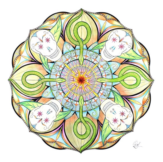 Day of the Dead Mandala Colour | Etsy