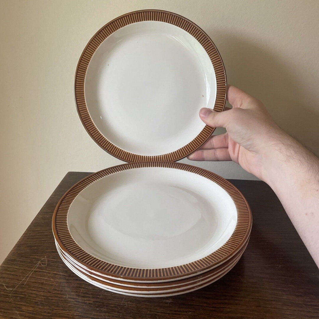 5 Retro Poole Pottery Chestnut Breakfast Plates 8.5" Dia - Etsy UK