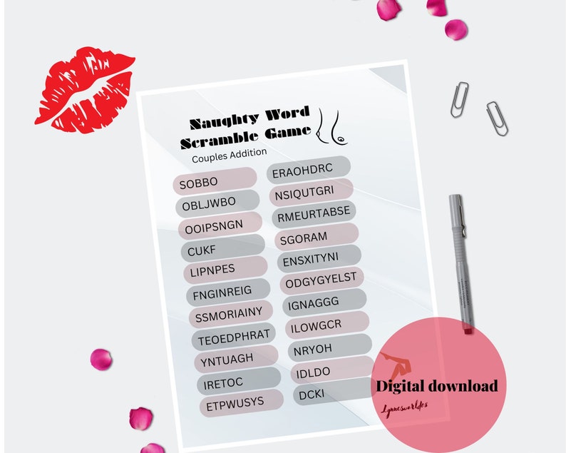 Printable Sex Games Word Scramble Adults Games Adults Sex Etsy
