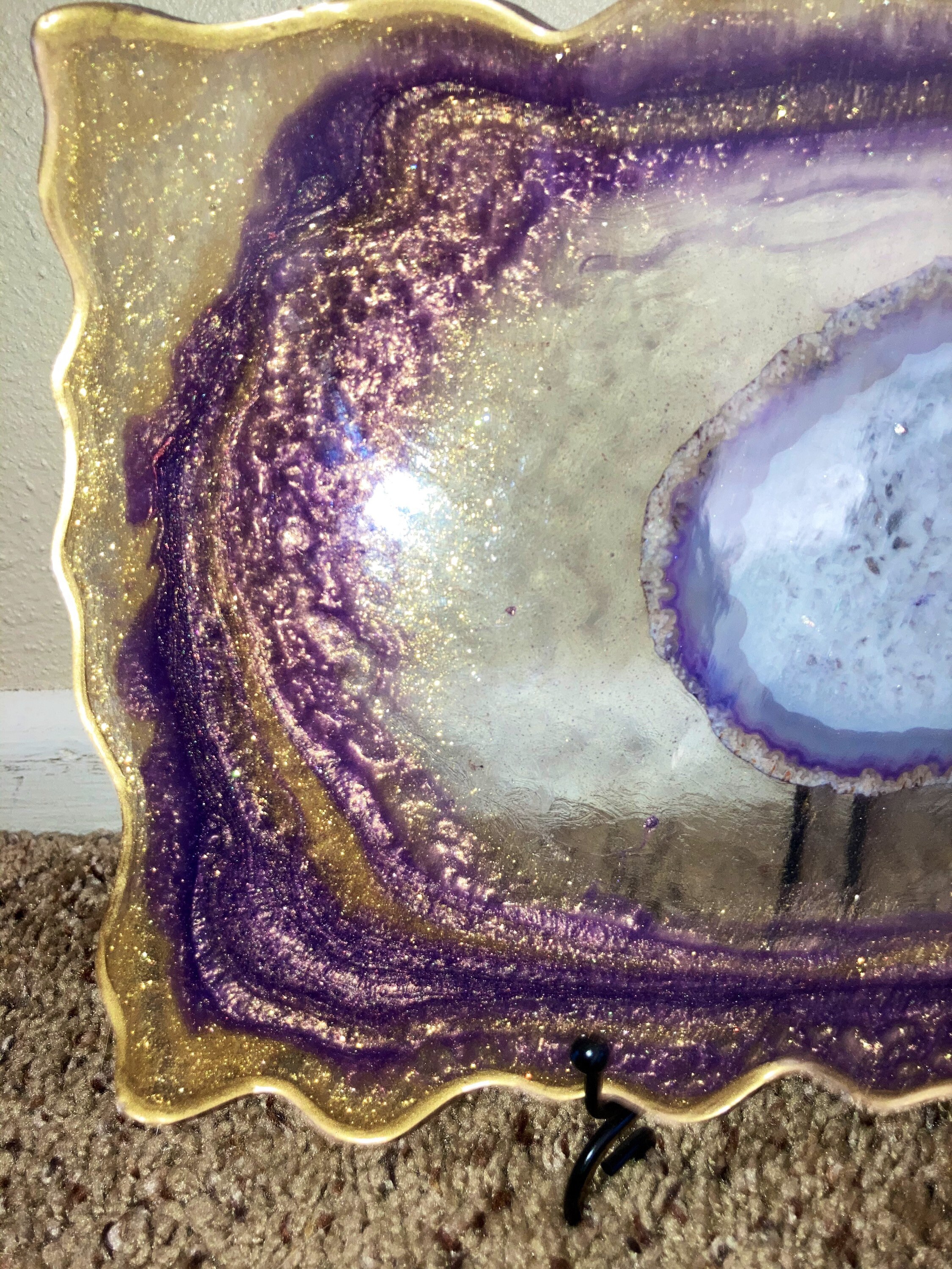 Purple and gold geode Tray | Etsy