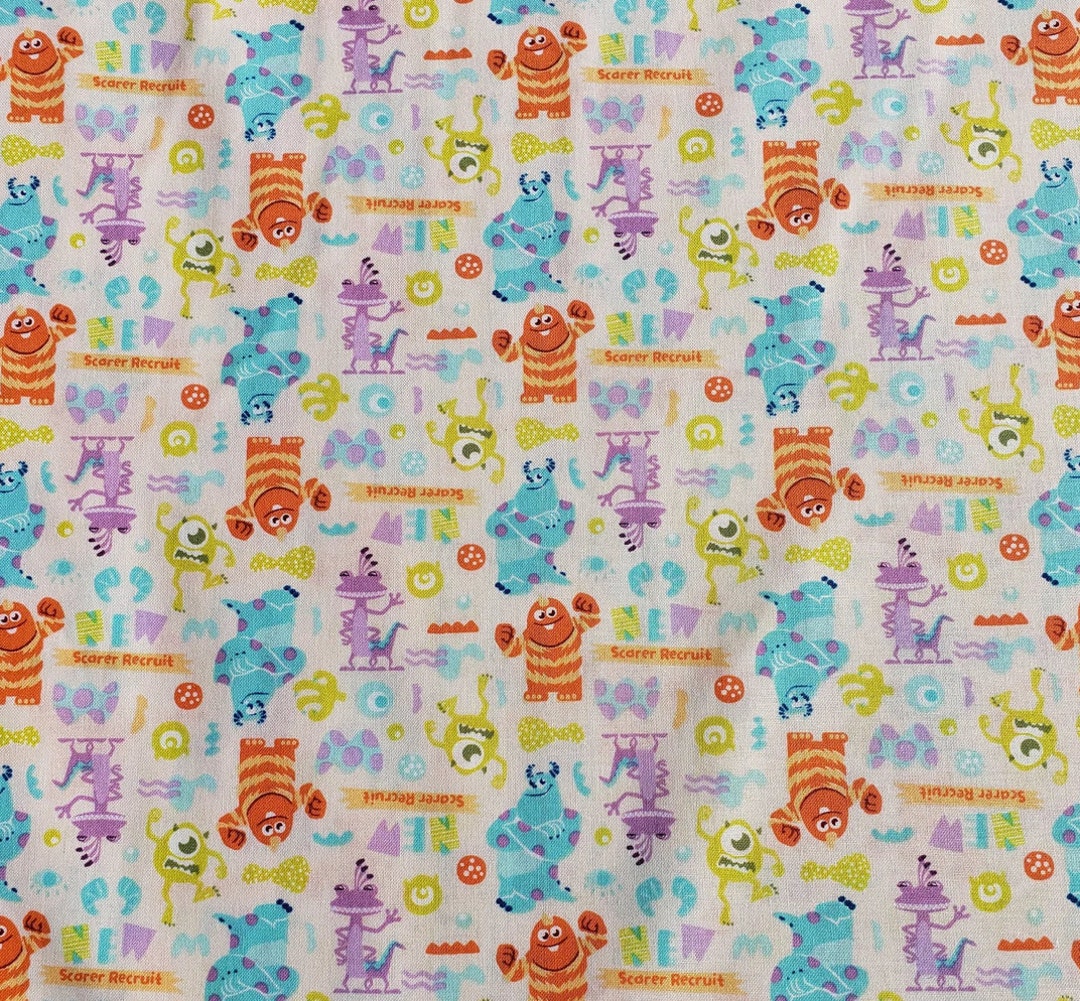 Monsters at Play- Disney Monsters Inc Fabric by the Yard - Etsy