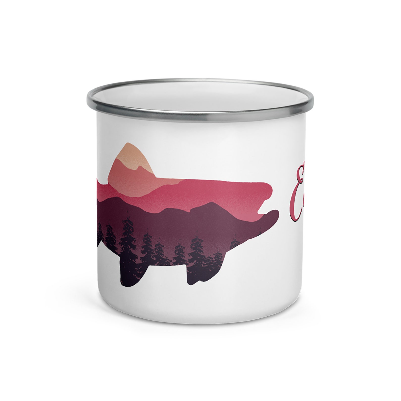 Early Trout Enamel Mug fishing mug salmon mug trout fishing | Etsy