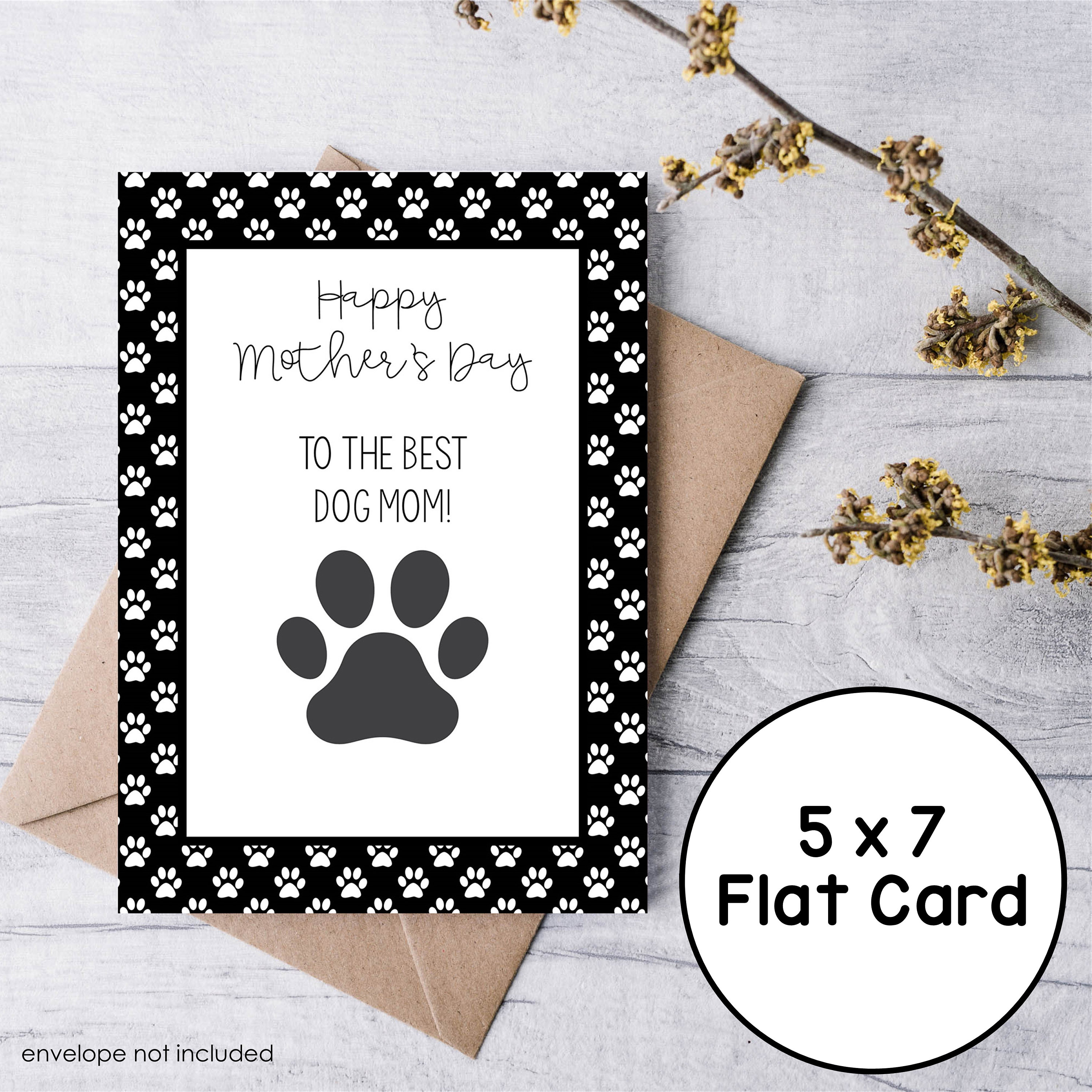 Best Dog Mom PRINTABLE Card. Flat and Foldable Styles - Etsy