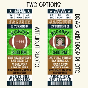 Football Ticket Invitation Template I Football Birthday Invitation ...