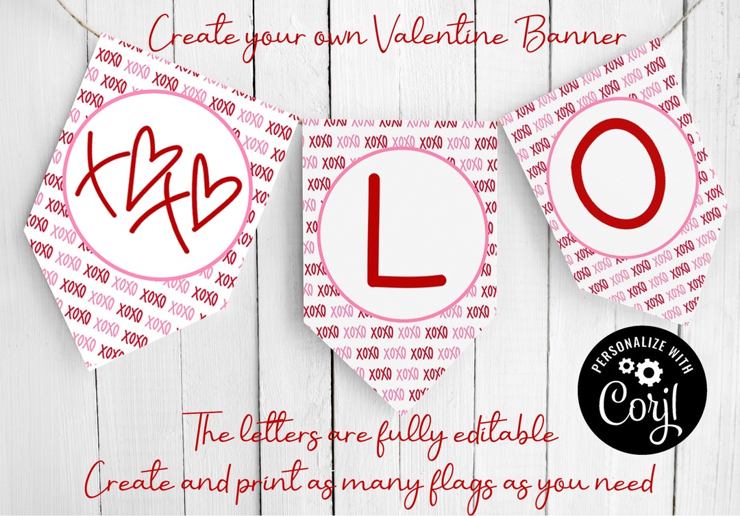 Valentine Party Banner. Create Your Own Banner in Minutes. Valentine ...