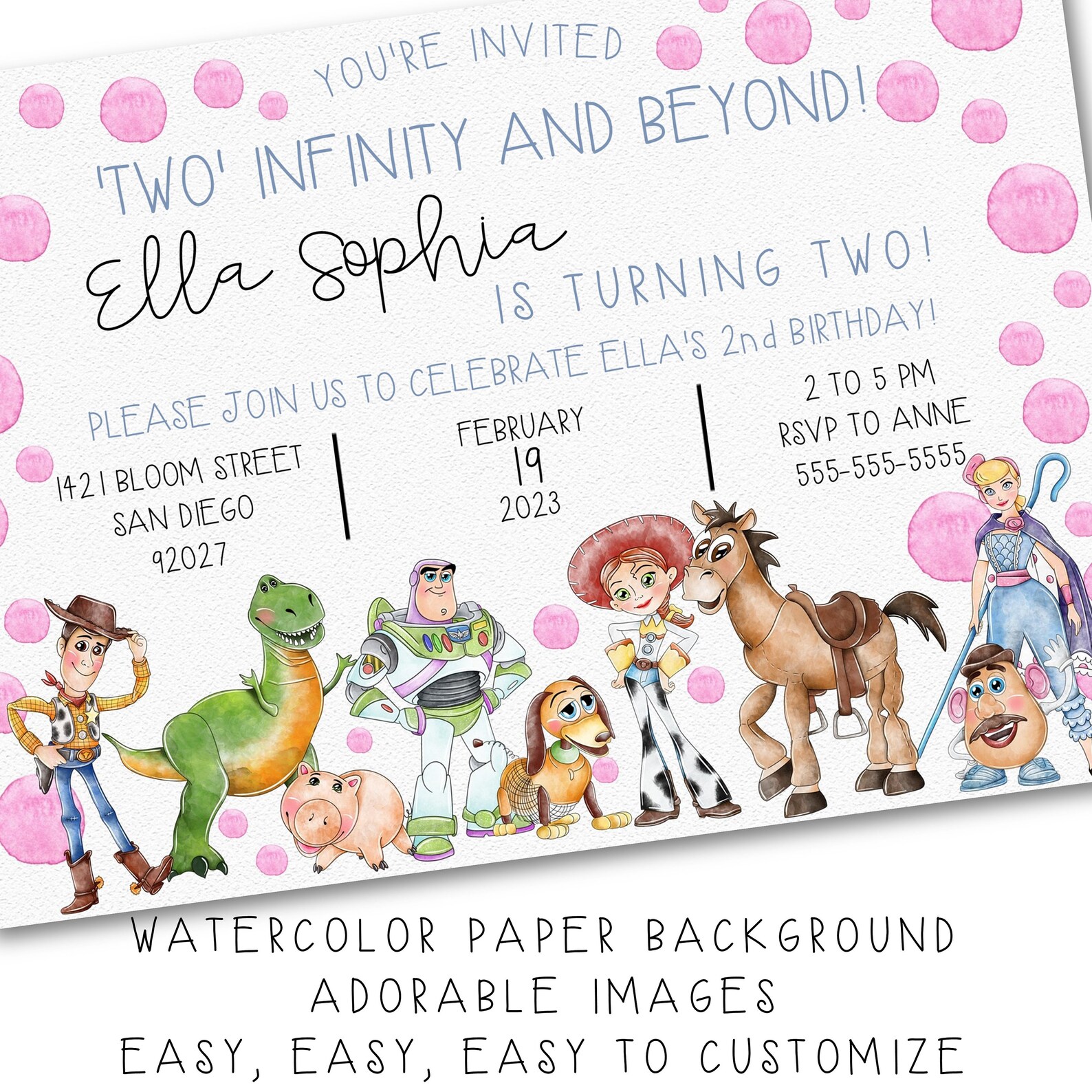 Two Infinity and Beyond Invitation Template. Easily - Etsy