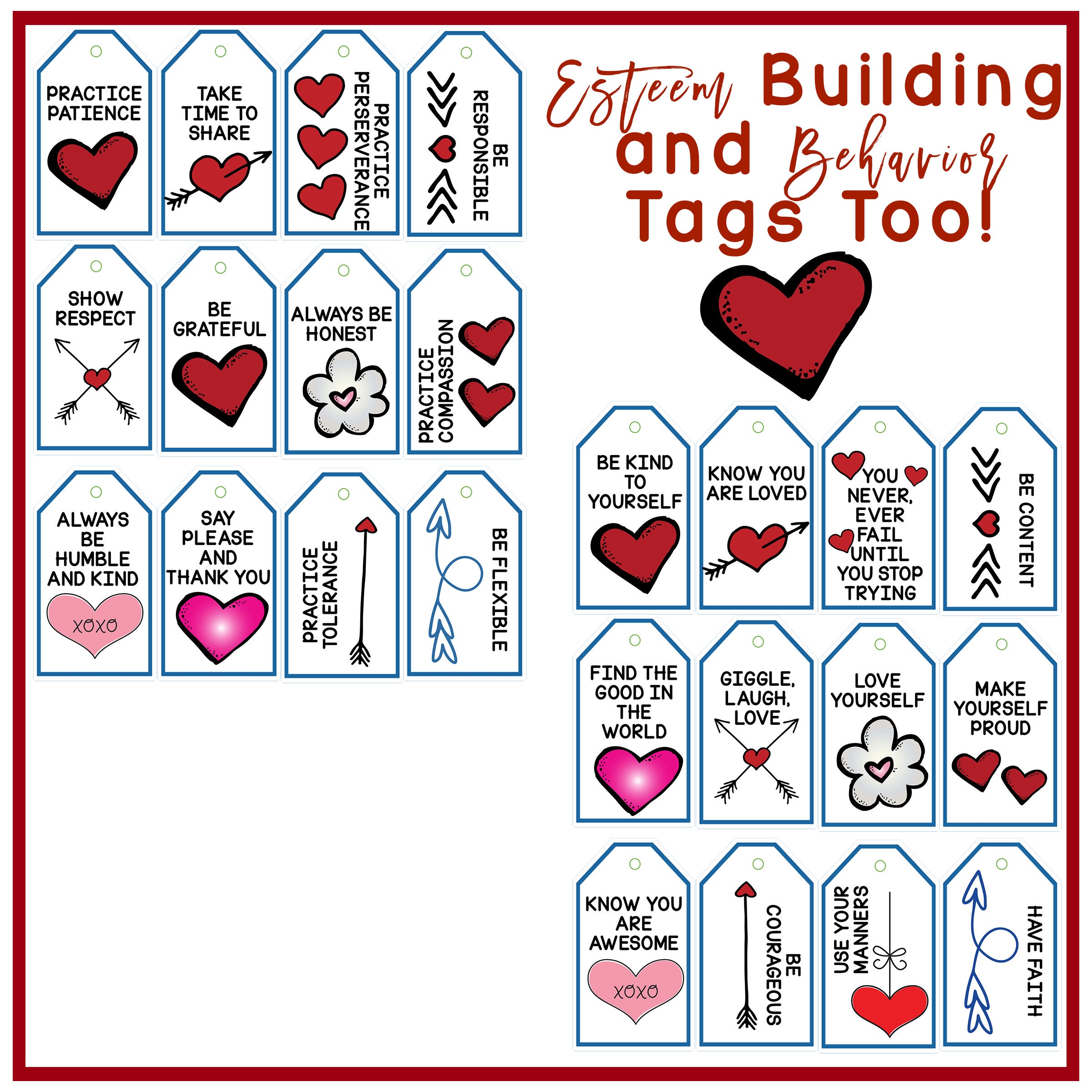 108 Chore Chart Tags EDITBLE Tags Too. Jobs & Behavior Tags. - Etsy