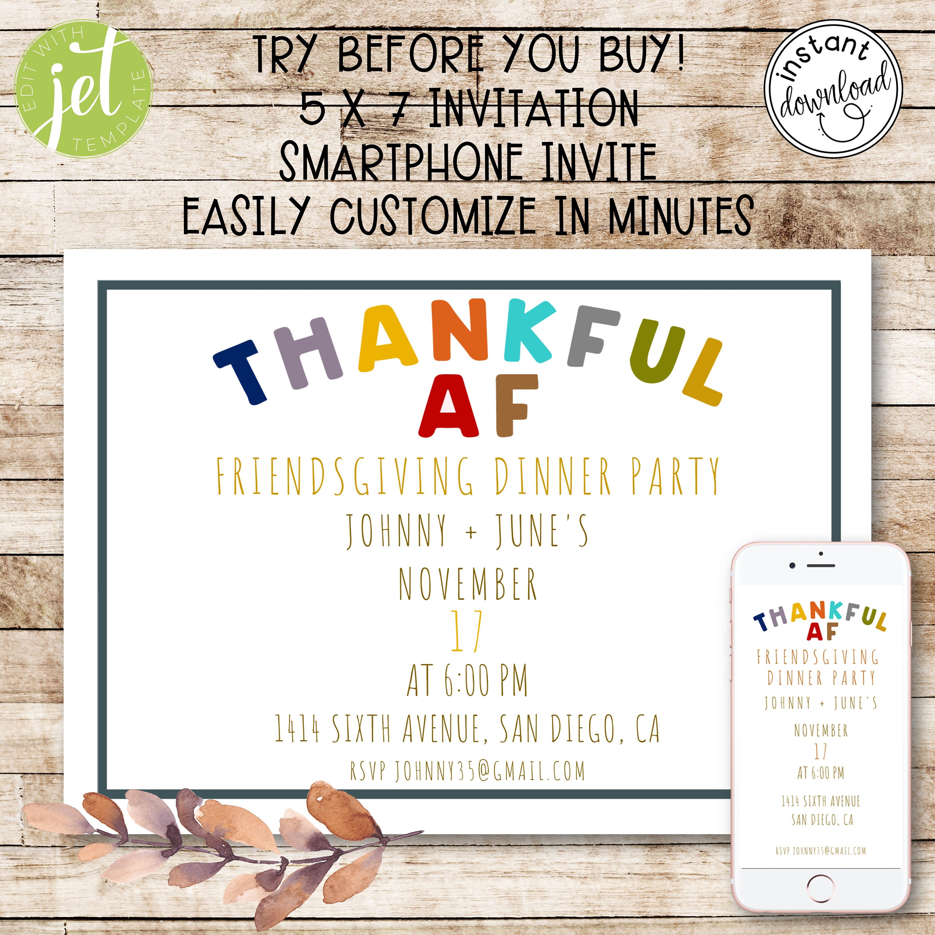 Friendsgiving Invitation Wording