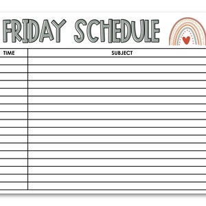 Boho Beautiful Daily & Weekly Class Schedule Templates | EDITABLE ...