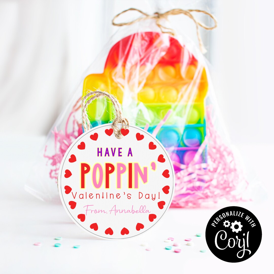 EDITABLE, PRINTABLE Pop It Valentine Tag | School Valentine Tag ...