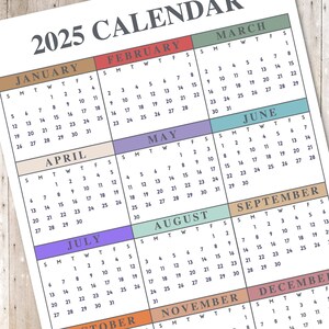 2025 BOHO Colors, Png, Jpg, Pdf Year-at-glance Calendar and Planner ...