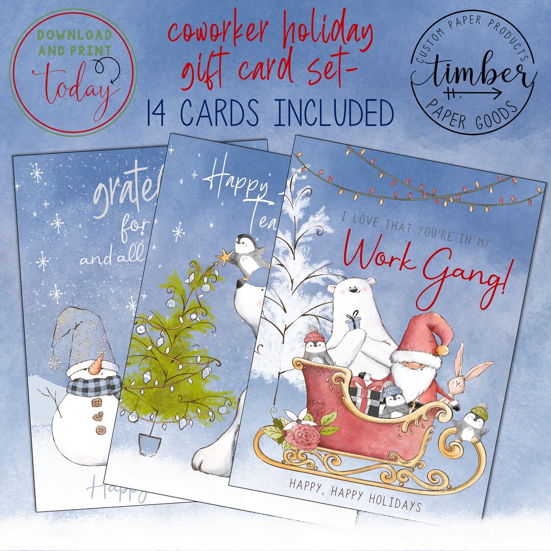 Coworkers Christmas Cards | Holiday Cards for Colleaques | Work Holiday ...