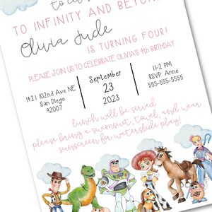Infinity and Beyond Invitation Template, Blue Clouds. FULLY EDITABLE ...