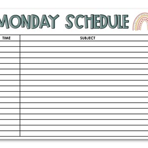 Boho Beautiful Daily & Weekly Class Schedule Templates | EDITABLE ...