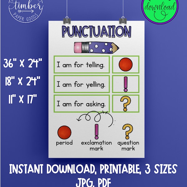 Punctuation Poster - Etsy