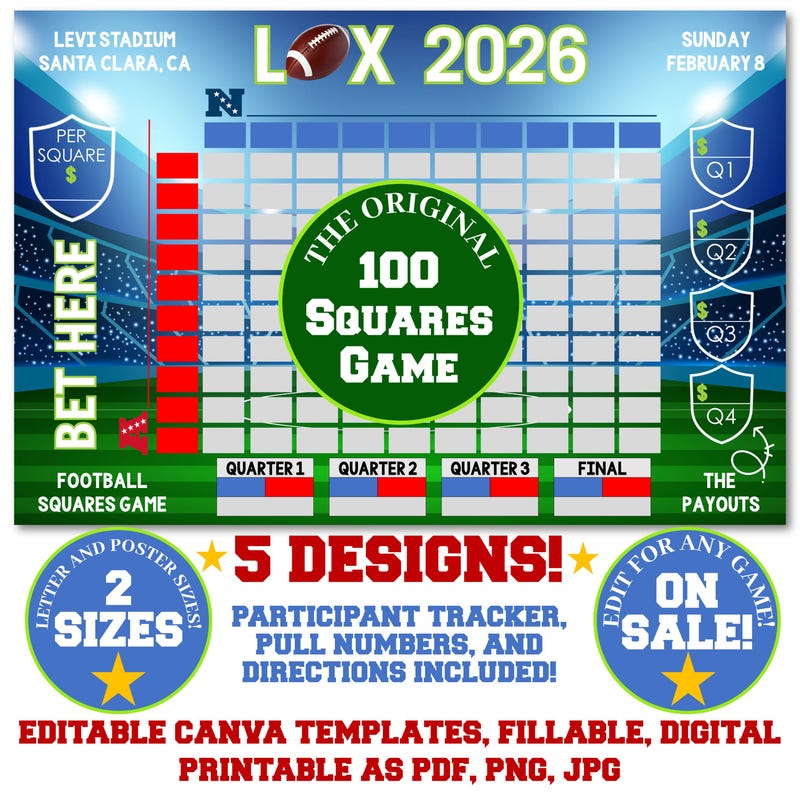 Super Bowl Poster Game - Etsy