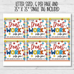 Coworker Gift Tag It's a Real Treat to Work With You. Colorful Tag for ...